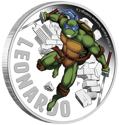 Leonardo - Teenage Mutant Ninja Turtles 1oz Silver Coloured Proof $1 ...