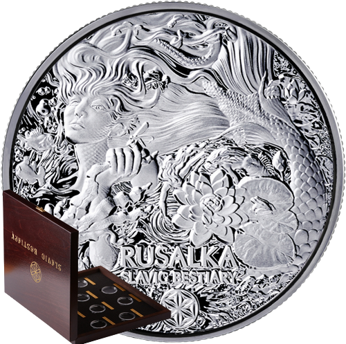 Rusalka - Slavic Bestiary 2 oz High Relief Silver Coin BU + Box Combo ...