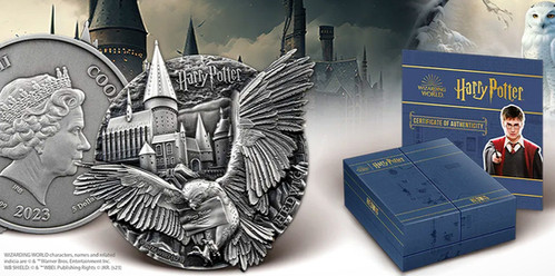 HEDWIG Harry Potter 5 Oz Silver Coin 5$ Cook Islands 2023 | Gold ...