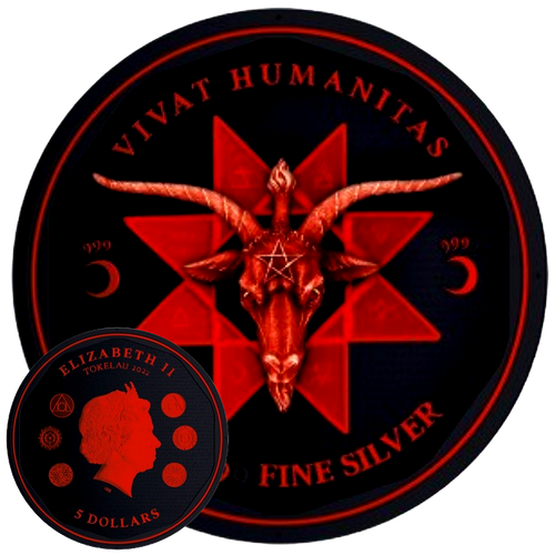 2022 1oz Tokelau Vivat Baphomet Black Platinum Cyber Red Silver Coin ...