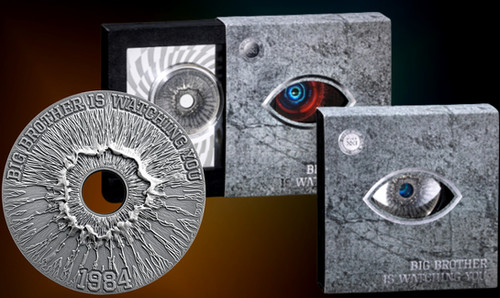 BIG BROTHER IS WATCHING YOU 1984 George Orwell 2 Oz Silver Coin ...