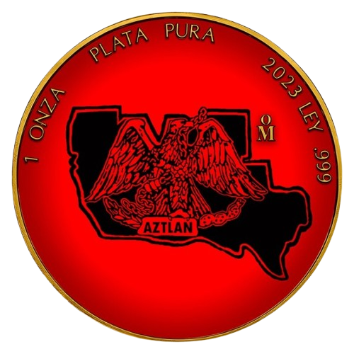 2023 1 oz Mexican Libertad Aztlán Flag 24k Gold Gilded Colorized Silver ...