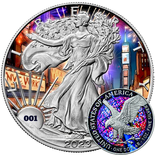 2023 U.S. Eagle New Year's Eve Edition 1 oz Silver Coin In Capsule ...