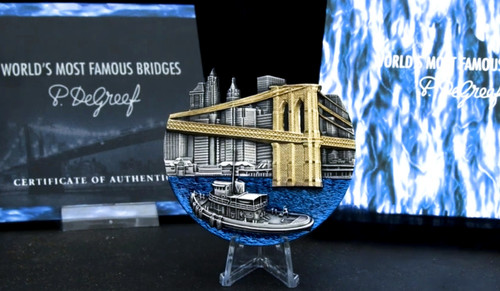 BROOKLYN BRIDGE World Famous Bridges Shaped 5 Oz Silver Coin 5000 cfa ...