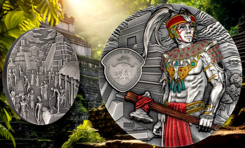 MAYANS - LOST CIVILIZATIONS - 5 oz Pure Silver High Relief Coin - $25 ...