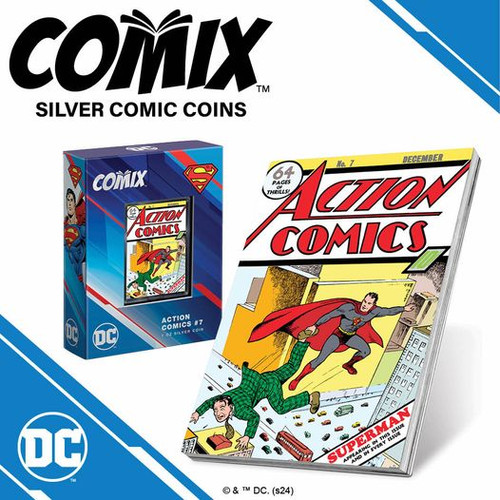 COMIX – Action Comics #7 1oz Silver Coin | Gold & Silver Canada COMIX – Action Comics #7 1oz Silver Coin | Gold & Silver Canada