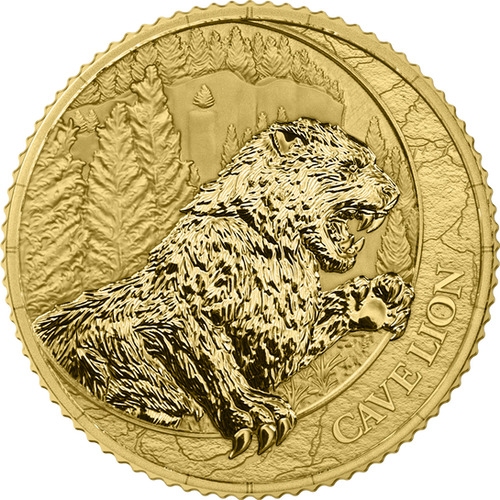 Megafauna: Cave Lion 1/10 oz 999.9 Gold Coin 100$ Liberia 2026 | Gold ...
