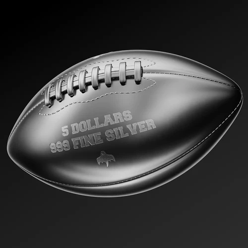 3D American Football - 2 oz .999 Silver Coin - 5$ Niue 2025 | Gold ...