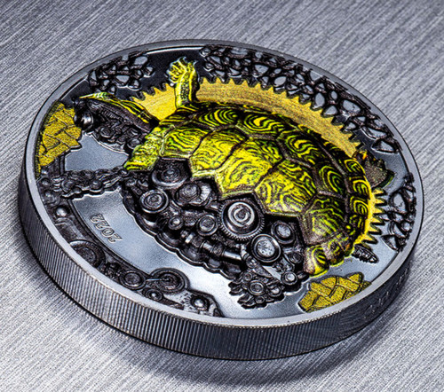 MECHANICAL TURTLE Clockwork Evolution 3 Oz Silver Coin Mongolia 2022 ...