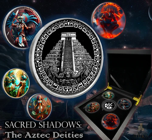 Aztec Shadows Complet Set - 5 x 1oz .999 Silver Round Colorized | Gold ...