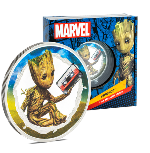 Marvel Groot 1 oz Silver Coin $2 Niue 2025 | Gold & Silver Canada