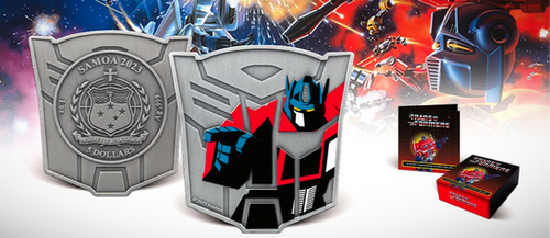 OPTIMUS PRIME Transformer Shaped 1 Oz Silver Coin 5$ Samoa 2023 | Gold ...