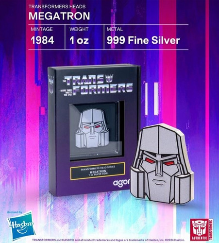 Transformers Heads - Megatron Coin 1oz Silver Coin $2 Niue 2024 | Gold ...