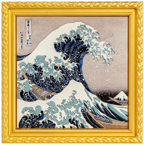 The Great Wave off Kanagawa 2 oz silver coin Gold plated Chad 2023 ...