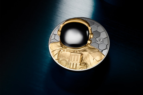 ASTRONAUT Real Heroes 5 Oz Black Proof Gold Coin 500$ Cook Islands 2024 ...