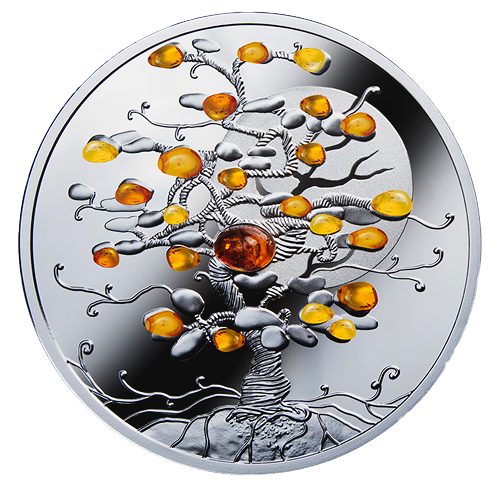TREE OF LUCK Amber 1 Oz Silver Coin 1$ Niue 2016 | Gold & Silver Canada