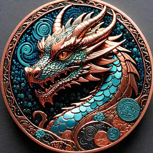 Lunar Dragon Colorized 33g Copper Round in Card | Gold & Silver Canada