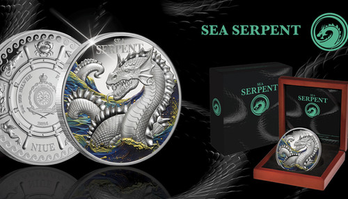 The Sea Serpent Mythical Creature 2 oz Silver Coin $5 Niue 2024 | Gold ...