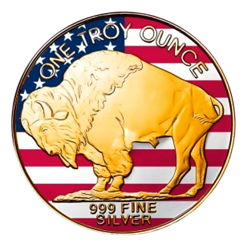 2023 1 oz American Silver Buffalo Civil War 24k Gold Gilded Colorized ...