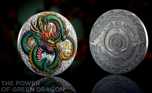 POWER OF GREEN DRAGON 5 Oz Silver Coin 10$ Niue 2024 | Gold & Silver Canada