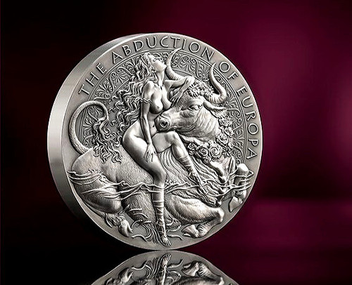 The Abduction of Europa Celestial Beauty 1 Kilo Antique finish Silver ...