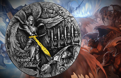 MICHAEL – ANGELS AND DEMONS – 2 oz Pure Silver High Relief Coin - Niue 2022 | Gold & Silver Canada
