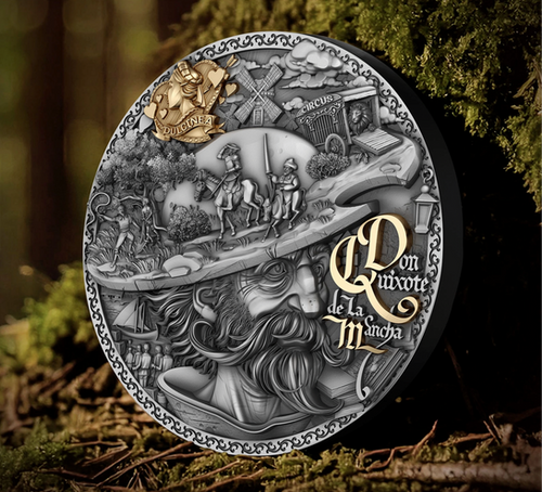 Don Quixote de la Mancha - 2oz .999 High Relief Silver Coin - $5 Niue ...