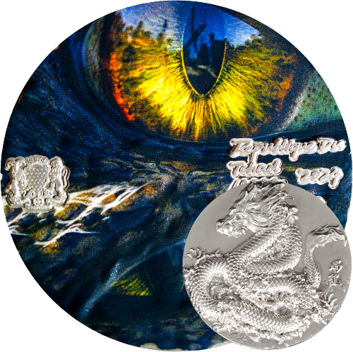 NINE DRAGON: BLAZE TORCH DRAGON Silver 5 Oz Silver Coin 18888 Francs ...
