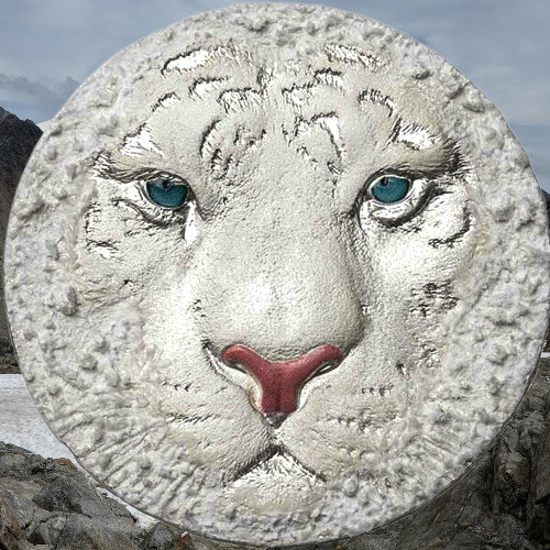 White Hunters: White Tiger Frozen Effect 3 oz High relief Silver Coin ...