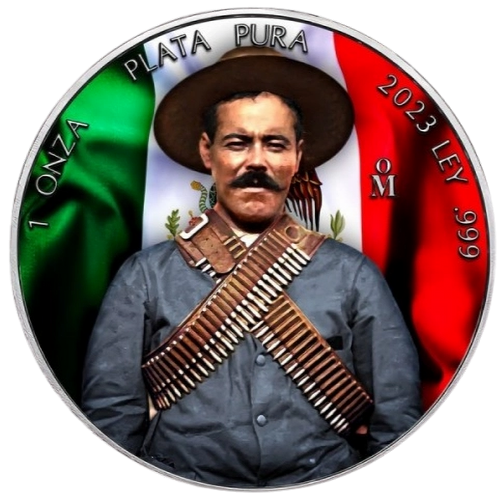 2023 1 oz Mexican Libertad Pancho Villa Bullet Mexican Flag Colorized ...