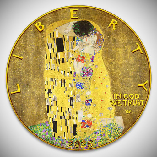 Gustav Klimt The Kiss - 1oz .999 Colorized Silver Coin - 1$ Usa 2025 ...