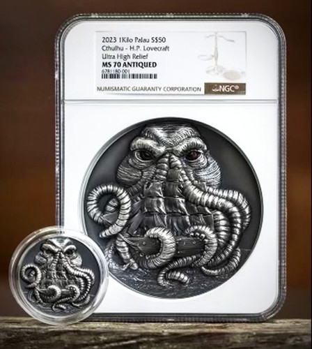 2023 Palau H.P Lovecraft Cthulhu Kilo Silver Coin NGC MS 70 | Gold ...