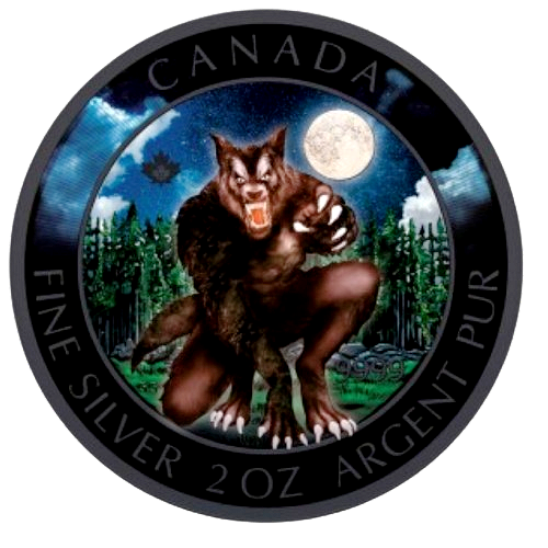 Creatures of the North Werewolf Full Moon Night Black Platinum 2oz ...