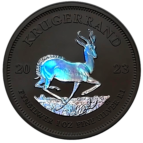 KRUGERRAND Black Holographic Edition 1 Oz Silver Coin 1 Rand South ...