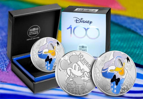 DONALD DUCK DISNEY 100th Anniversary Silver Coin 10 Euro France 2023 ...
