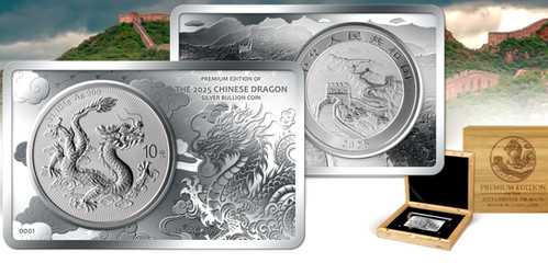 The 2025 CHINESE BULLION DRAGON COIN IN BAR 2 + 1oz Silver | Gold ...