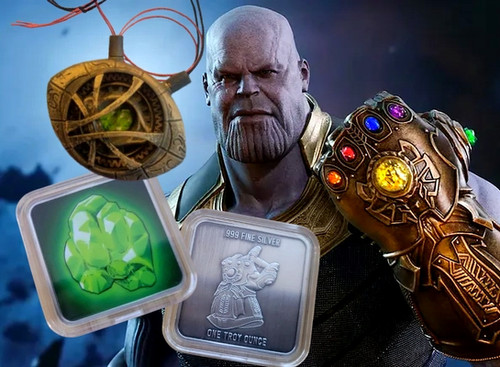 The Time Stone - Marvel Infiniti Stone 1oz .999 Silver 2024 | Gold ...