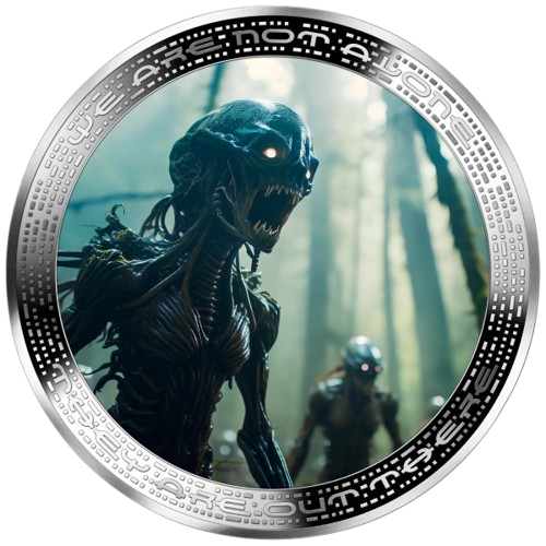 Aliens in Forest - We are not Alone 2 Oz Silver Coin Cameroon 2025 ...