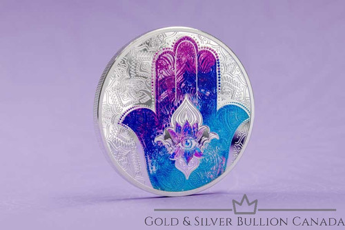 2021 Palau 1 Ounce oz Hand of Hamsa Color Silver Proof Coin | Gold ...