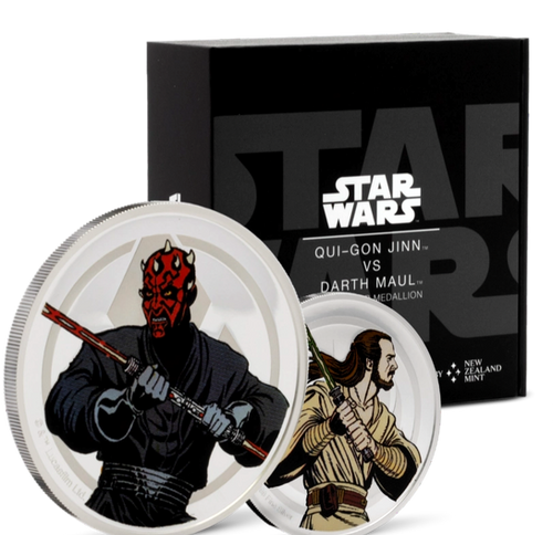 Star Wars - Qui-Gon Jinn vs Darth Maul - 1oz Silver Medallion 2025 ...