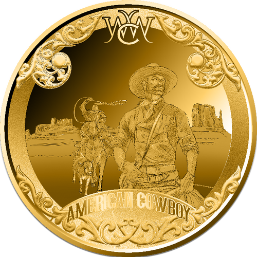 American Cowboy - Wild West collection Silver Coin 1$ Barbados 2024 ...