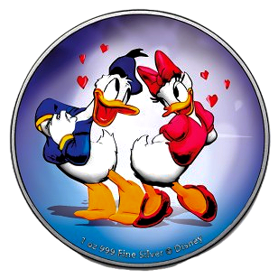 2021 1oz Niue Disney Donald & Daisy Duck Blue Love Silver Coin | Gold ...