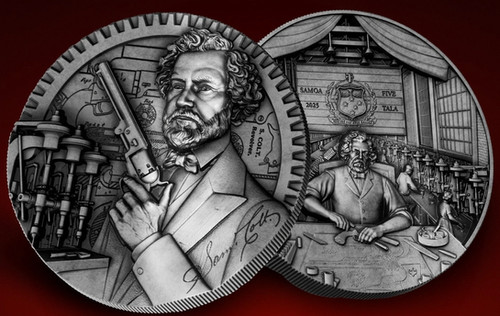 Samuel Colt - 2 oz .999 High Relief Silver Coin - 5 Tala Samoa 2025 ...