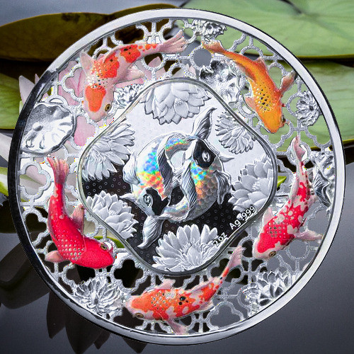 KOI Filigree Colored 2 oz Silver Coin Solomon Islands 2023 | Gold ...