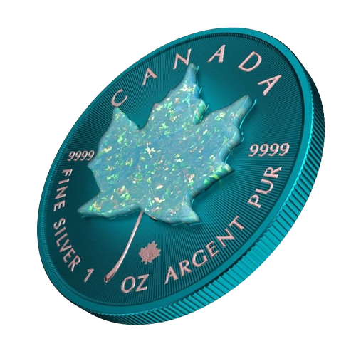 3D Opal Canada Maple Leaf 1oz Teal Green with Green Opal Stone $5 ...
