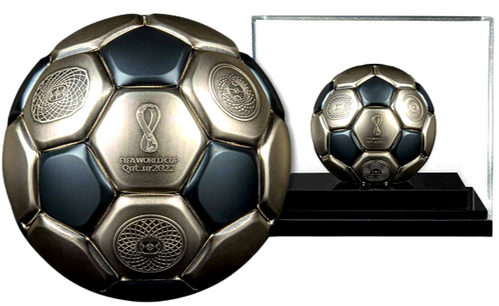 FIFA FOOTBALL IN QATAR SPHERICAL World Cup 3 Oz Silver Coin 10$ Solomon ...