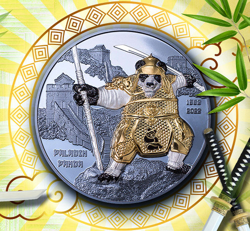 PALADIN PANDA 40th Anniversary 3 Oz Silver Coin 20$ Palau 2022 | Gold ...