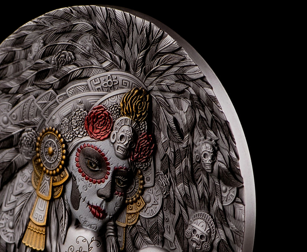 LADY MICTE Dia de los Muertos: Figures Of Death - 2 Oz Silver Coin ...