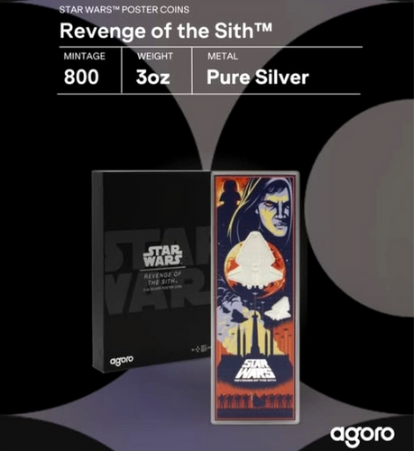 Star Wars Banner: Revenge of the Sith 3oz .999 Silver Coin $5 Niue 2025 ...