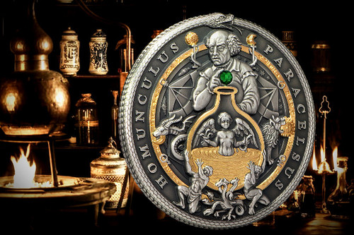 HOMUNCULUS PARACELSUS Alchemist 2 Oz Silver Coin 5$ Niue 2023 | Gold ...